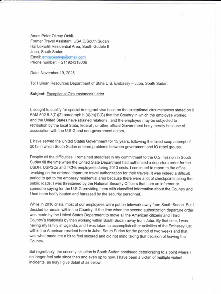 Exceptional Letter | PDF | Human Rights Abuses | Conflicts