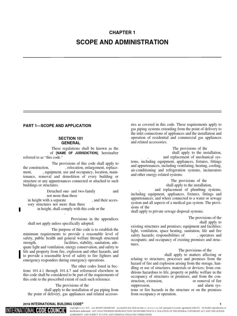Chapter 1 Scope and Administration | PDF | Building Code | Fire Safety