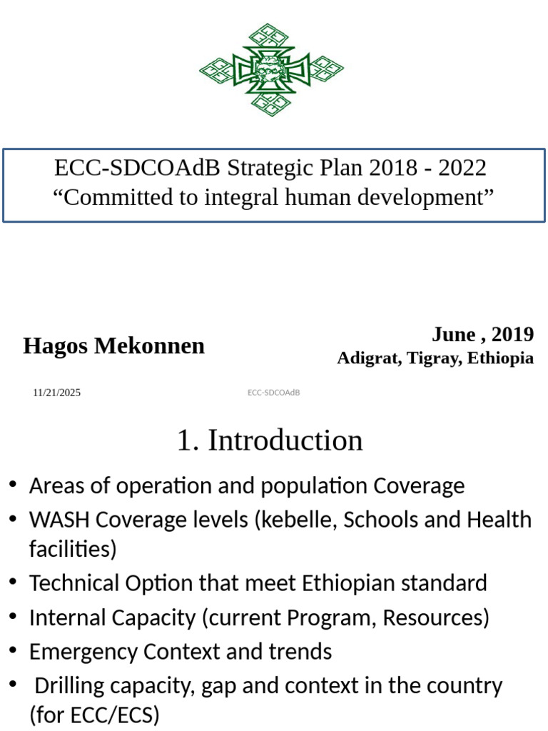 ECC-SDCOAdB Strategic Plan Overview | PDF | Wash | Sanitation
