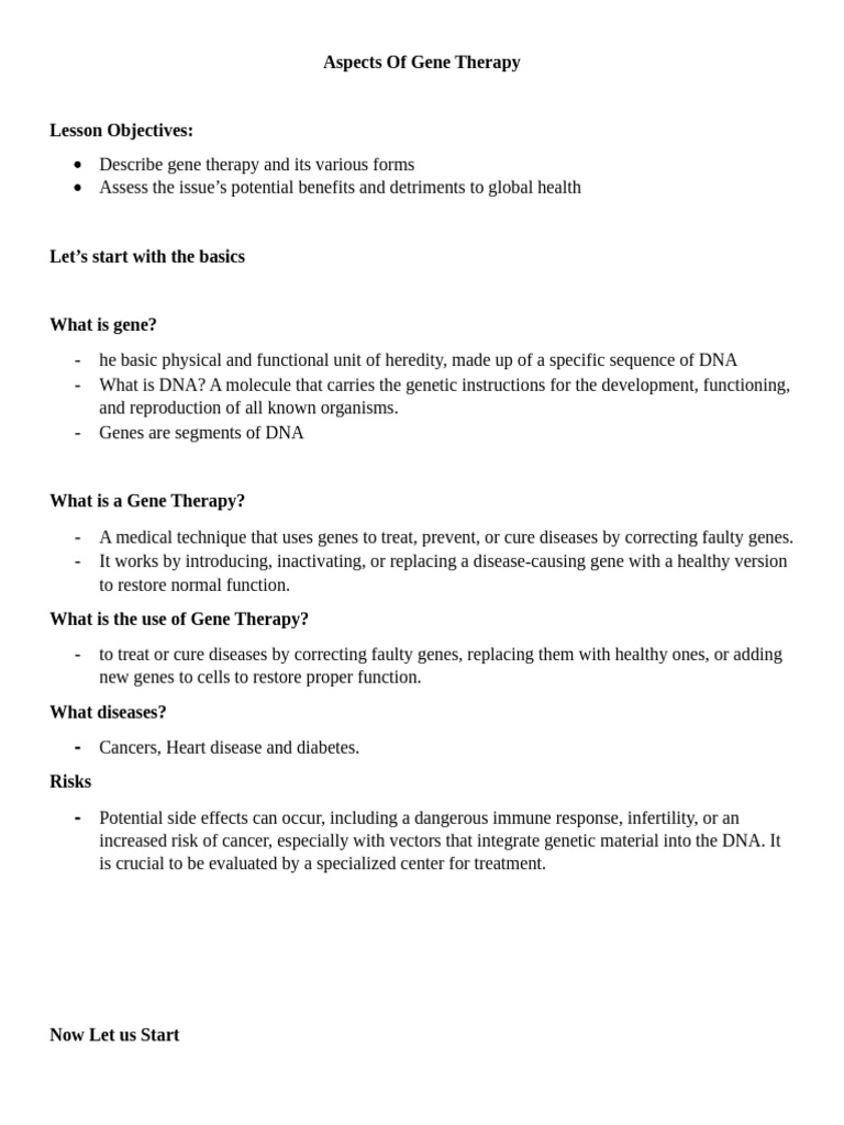 Understanding Gene Therapy Basics | PDF | Gene Therapy | Gene