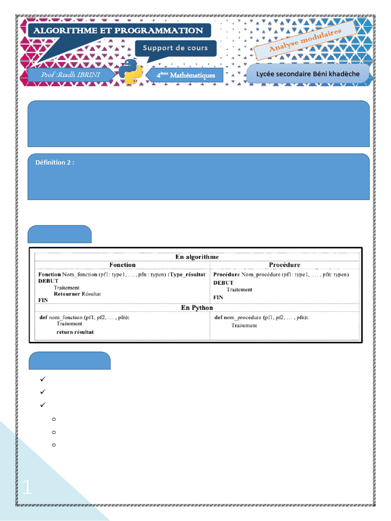 Analyse Modulaires | PDF | Programmation informatique | Programmation modulaire