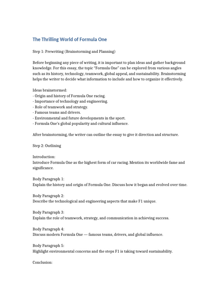 Exploring the Essence of Formula One | PDF | Formula One | Grand Prix ...