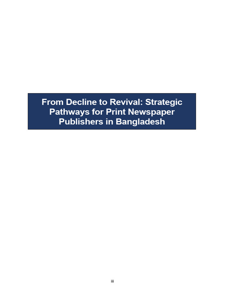 Reviving Print Newspapers in Bangladesh | PDF | Newspapers | News