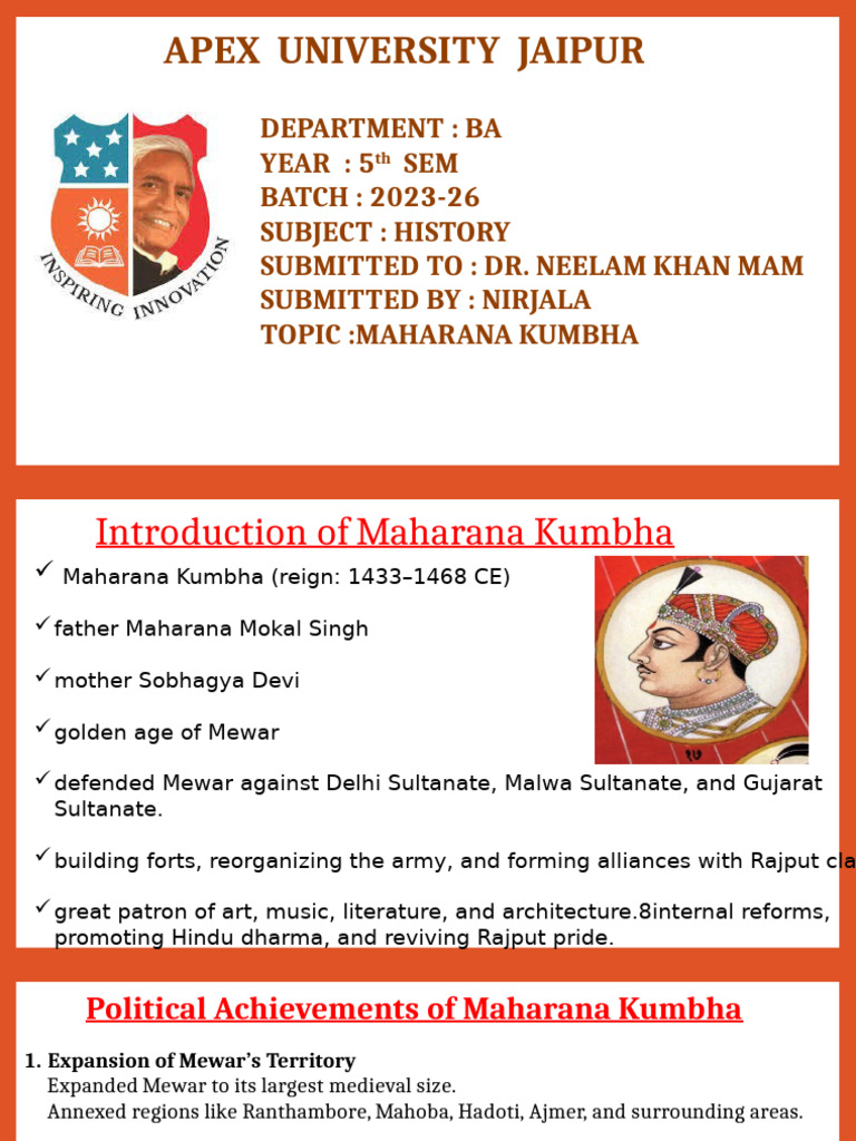 Maharana Kumbha: Mewar's Legacy | PDF