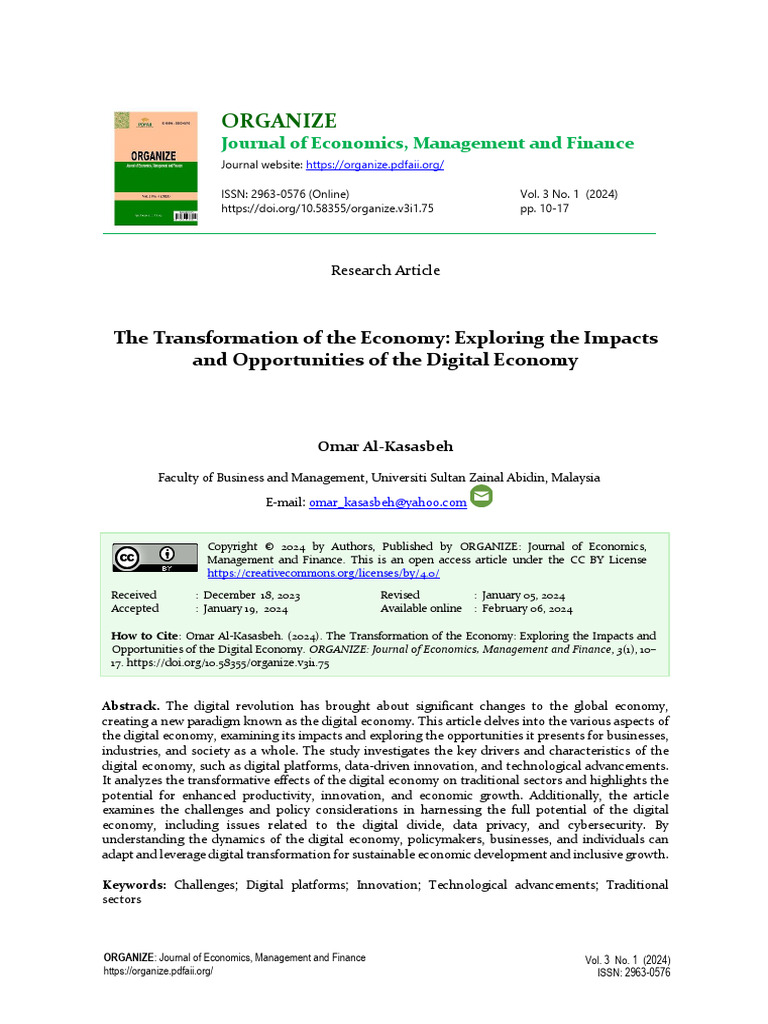 The Transformation of The Economy Exploring The Im | PDF ...