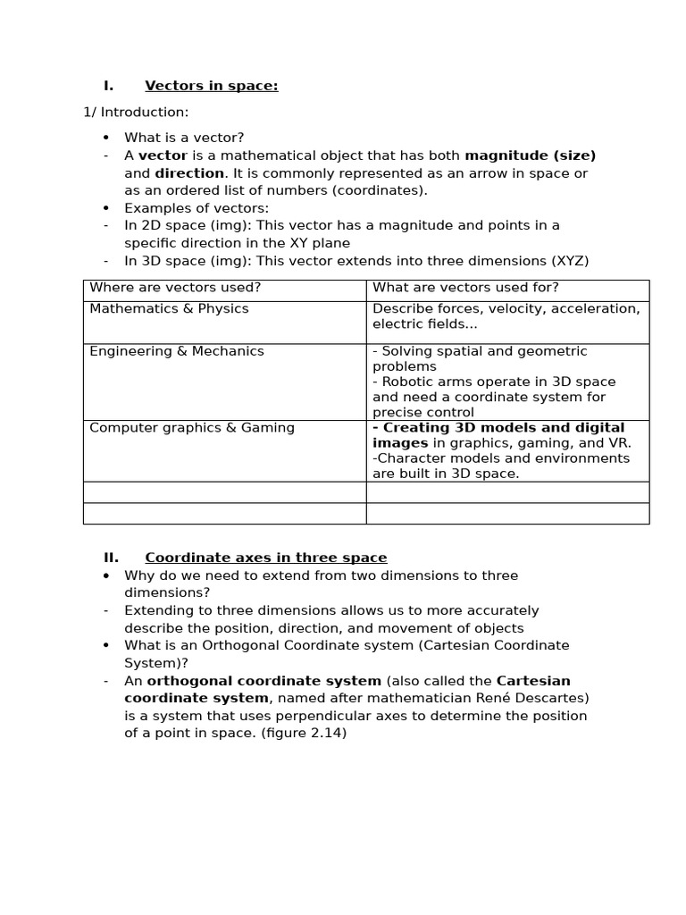 Vectors in Space | PDF | Cartesian Coordinate System | Euclidean Vector