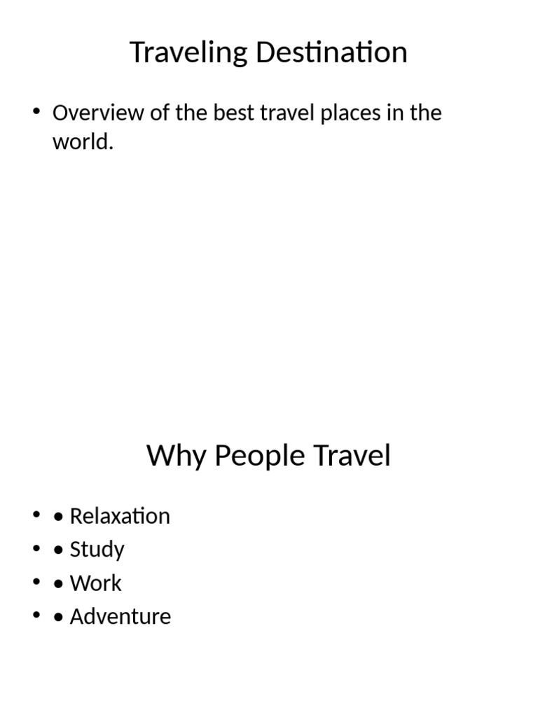 Top Global Travel Destinations Guide | PDF