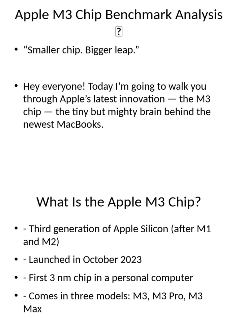 Apple M3 Chip Benchmark Analysis AppleStyle | PDF | Computer Hardware ...