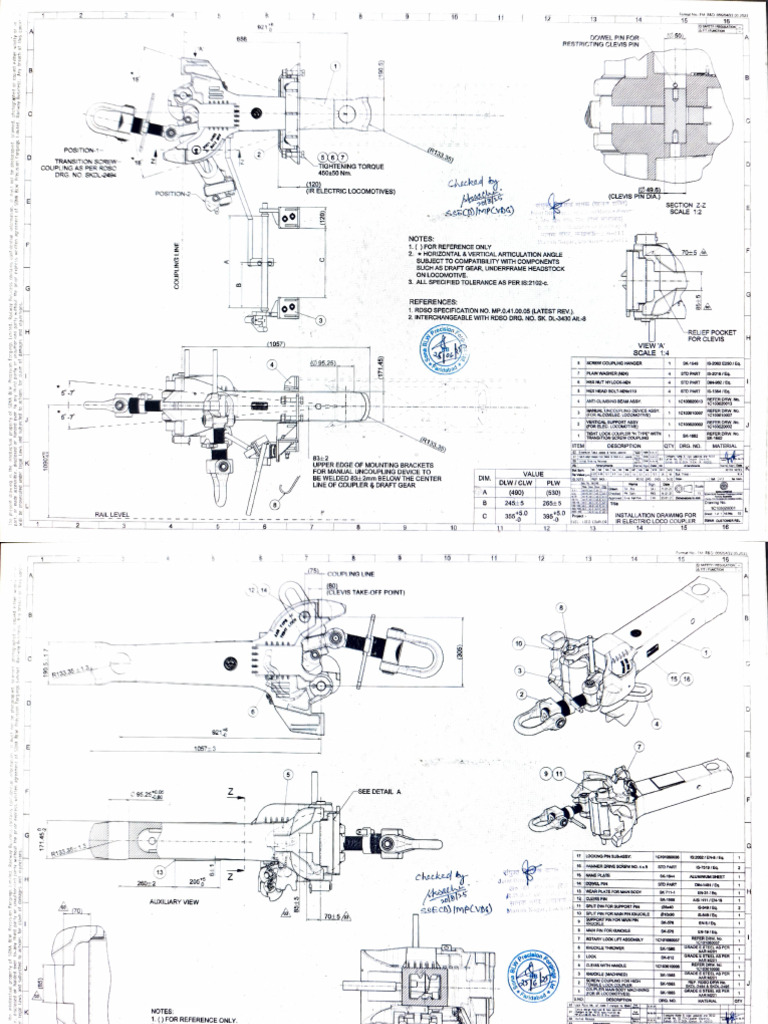 Transition Screw Coupling Drawing | PDF | Equipment | Rail Transport