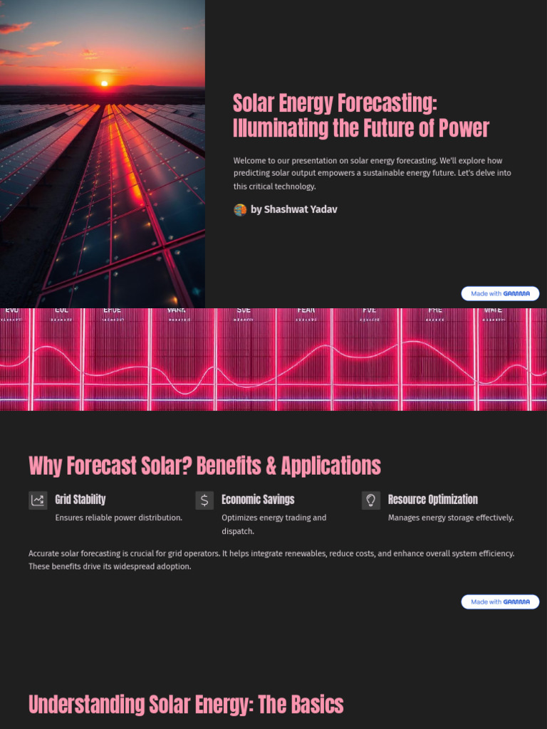 Solar Energy Forecasting Illuminating The Future of Power | PDF ...