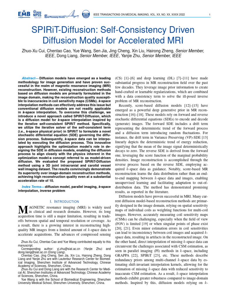 SPIRiT-Diffusion: Enhanced MRI Reconstruction | PDF | Stochastic ...