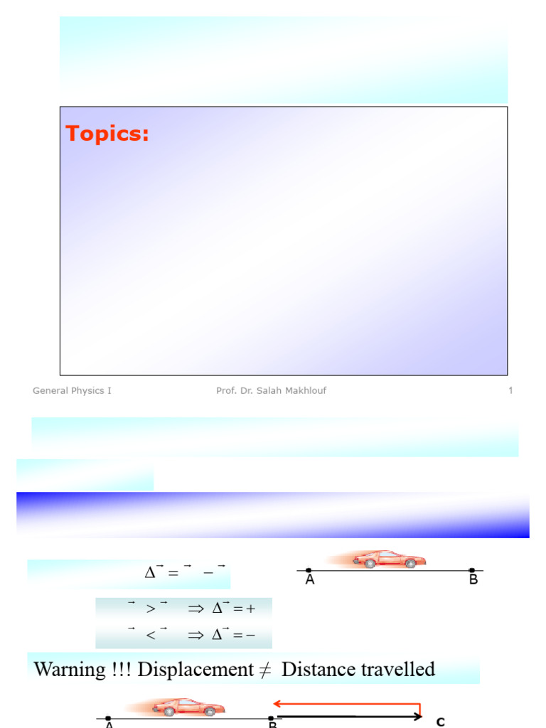 Chapter 2 - Motion in One Dimension | PDF | Velocity | Speed