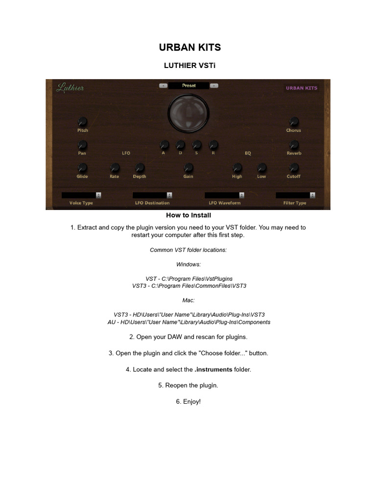 Urban Kits VSTi Installation Guide | PDF