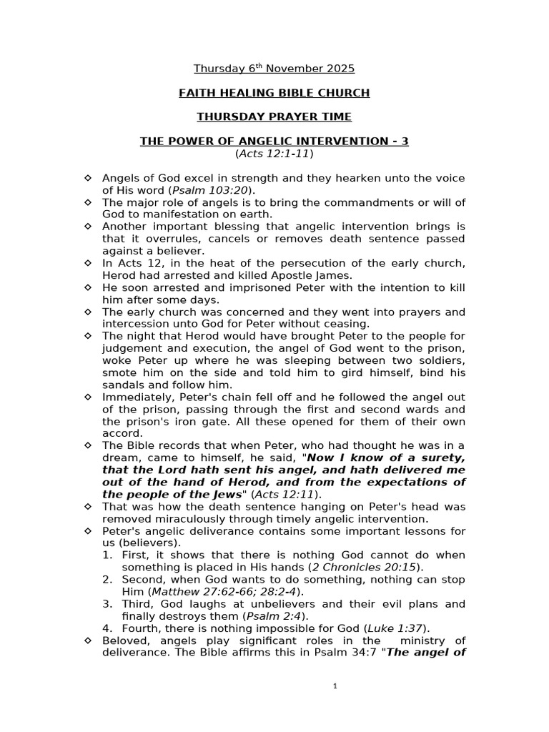 Angelic Intervention in Prayer | PDF | Saint Peter | Angel