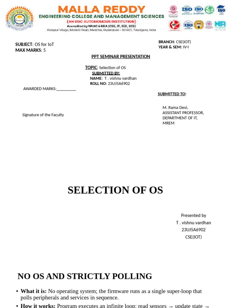 Selecting Operating Systems for IoT | PDF | Multi Core Processor ...