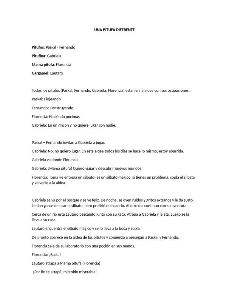 Aventura de Gabriela en la Aldea Pitufa | PDF