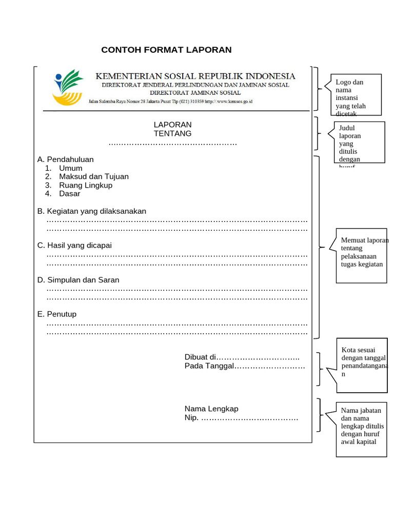 Format Laporan Kegiatan Resmi | PDF