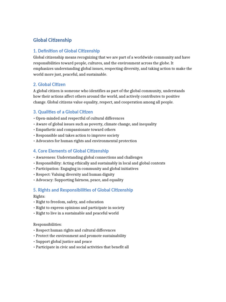 Global Citizenship | PDF