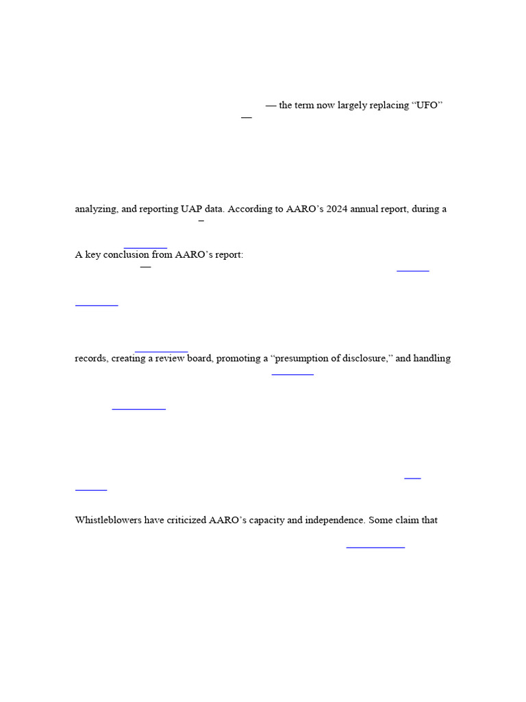 UAP Disclosure Summary | PDF | Unidentified Flying Object