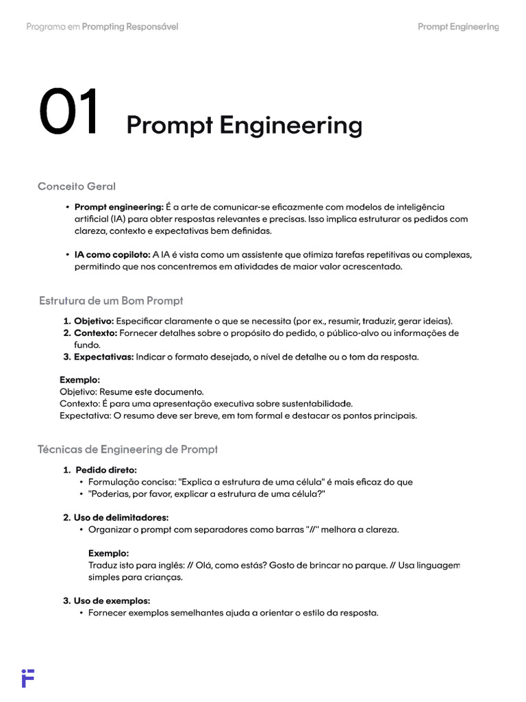 Programa em Prompting Responsável - SOA-1 PDF | PDF