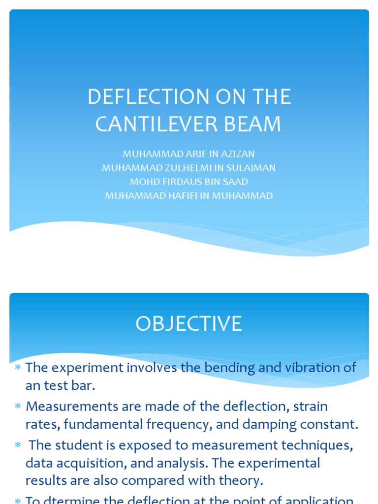 Deflection On The Cantilever Beam | PDF | Beam (Structure) | Young's ...