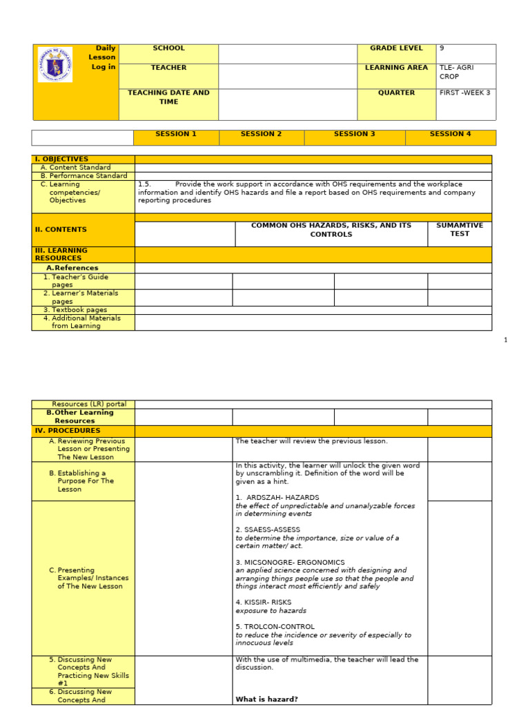 DLL Week 3 | PDF | Learning | Teachers