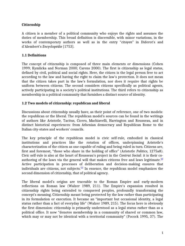 Citizenship II4 Notes 2023 | PDF | Citizenship | Affirmative Action