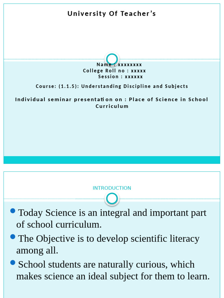 Importance of Science in School Curriculum | PDF | Science Education ...