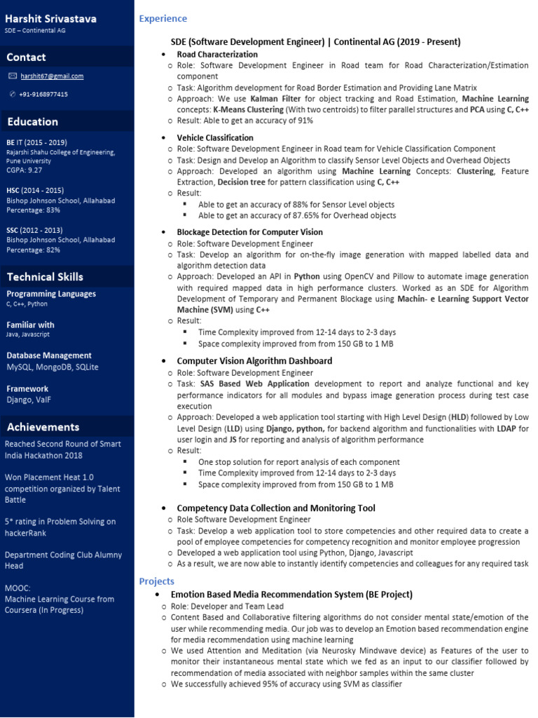 Resume Harshit Srivastava AD | PDF | Machine Learning | Web Application