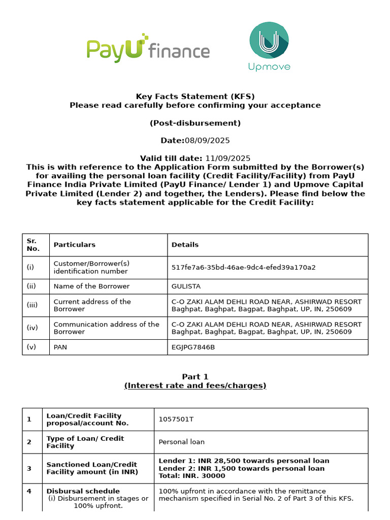 Loan Sanction Letter 1057501T | PDF | Line Of Credit | Loans