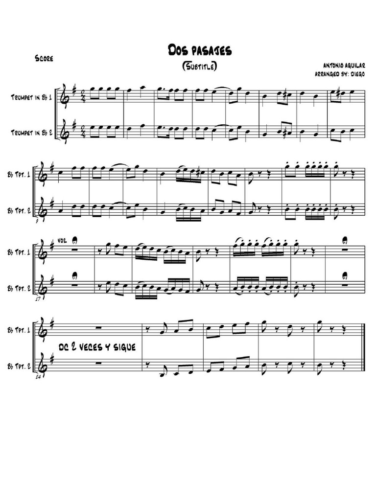 Dos Pasajes Fa - Score | PDF