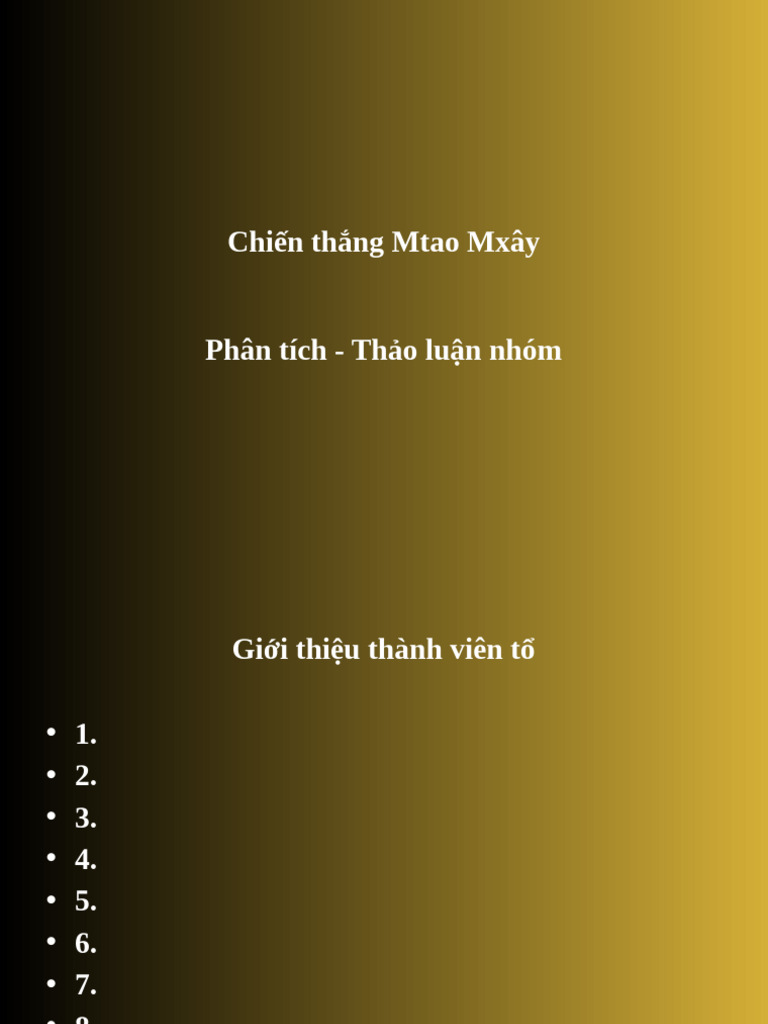 Chiến Thắng Mtao Mxây Luxury | PDF