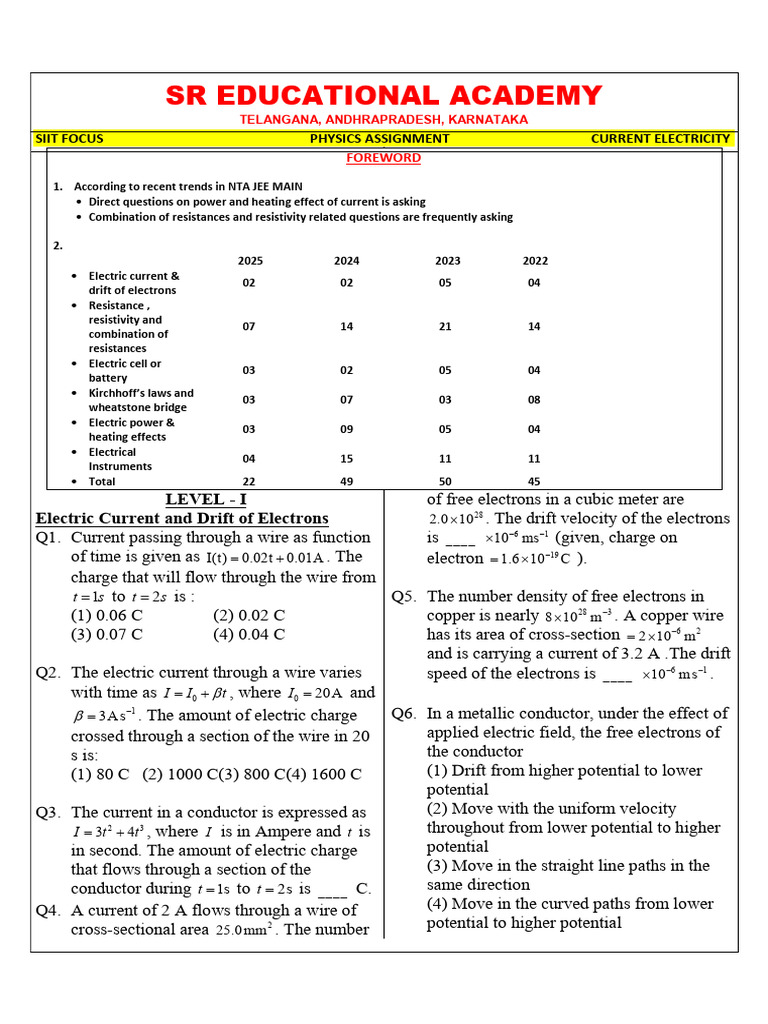 Current Electricity PDF | PDF | Series And Parallel Circuits | Electric ...