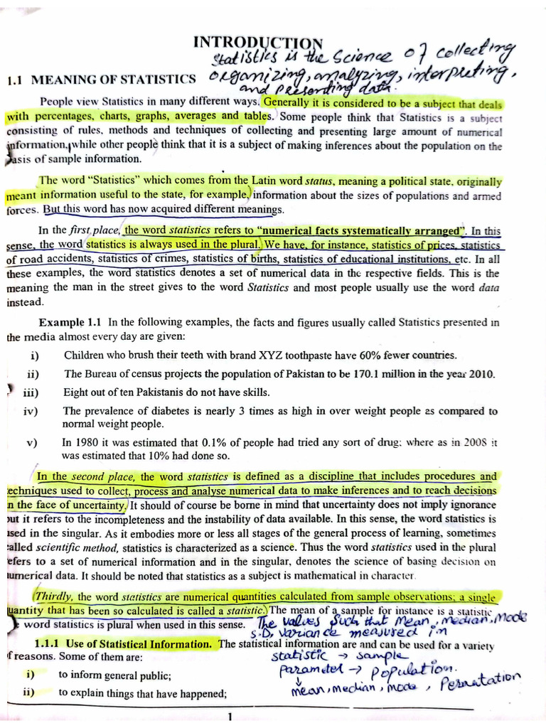 Stat First Lecture Notes | PDF