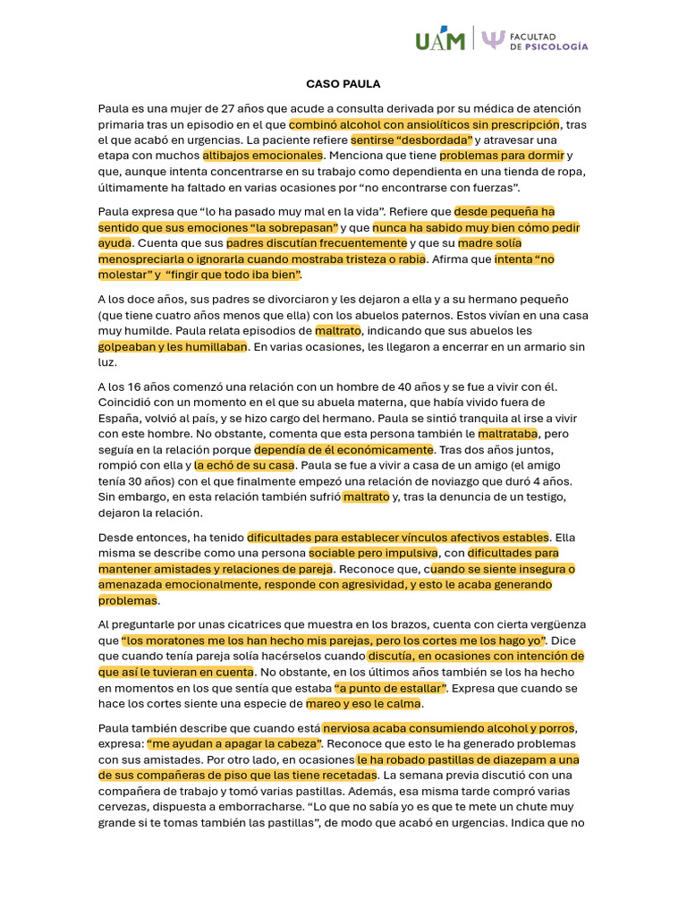 2.1. Caso Paula - Enunciados | PDF