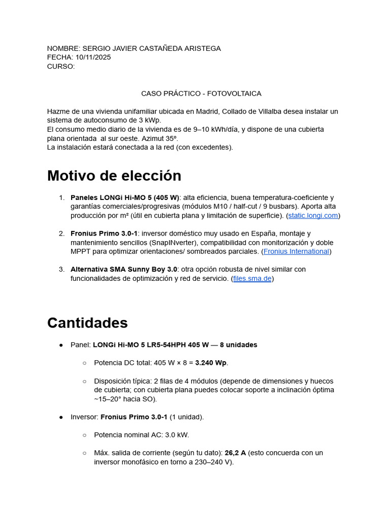 Instalación Fotovoltaica en Madrid | PDF | Fotovoltaica | Energia electrica