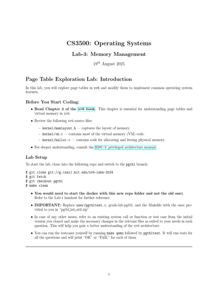 CS3500 Lab3 | PDF | Kernel (Operating System) | Software Development