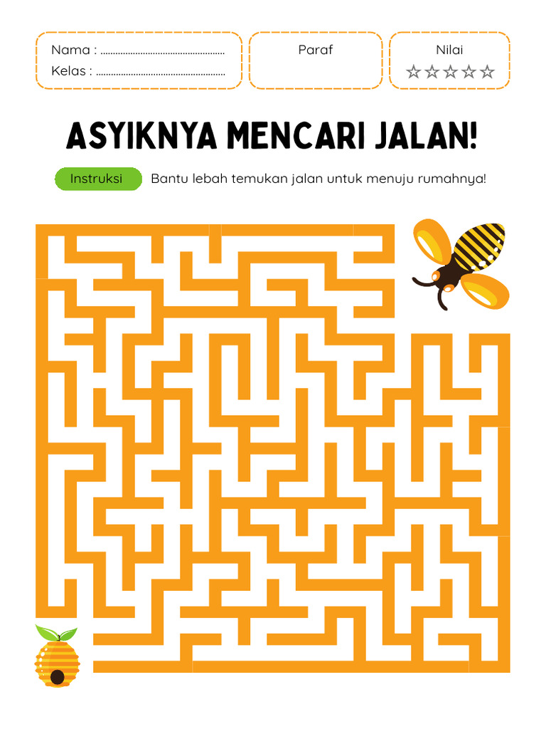 Lembar Kerja Putih Dan Orange Asyiknya Mencari Jalan Ilustratif | PDF