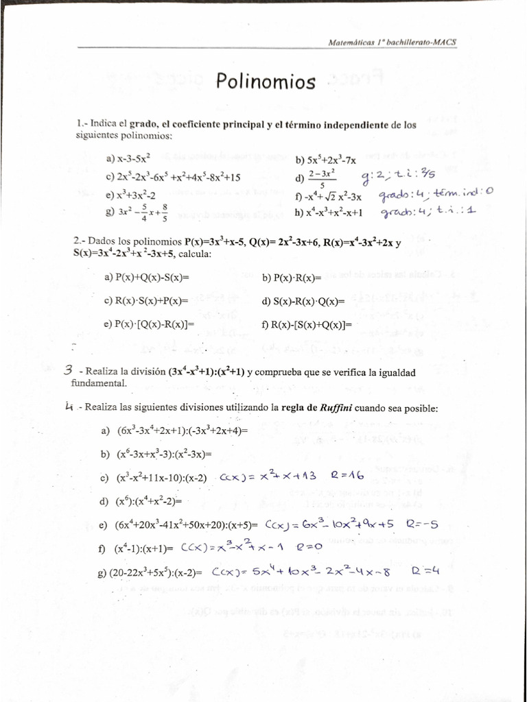 Polinomios FraccionesAlgebraicasSol | PDF
