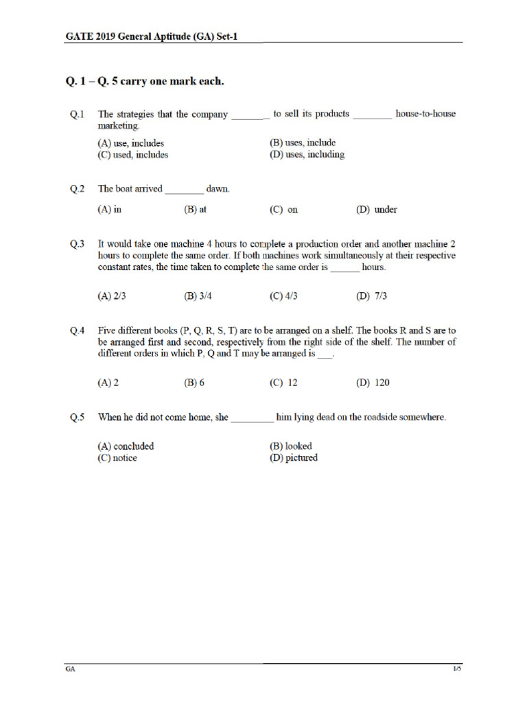 GATE EC 2019 Question Paper | PDF