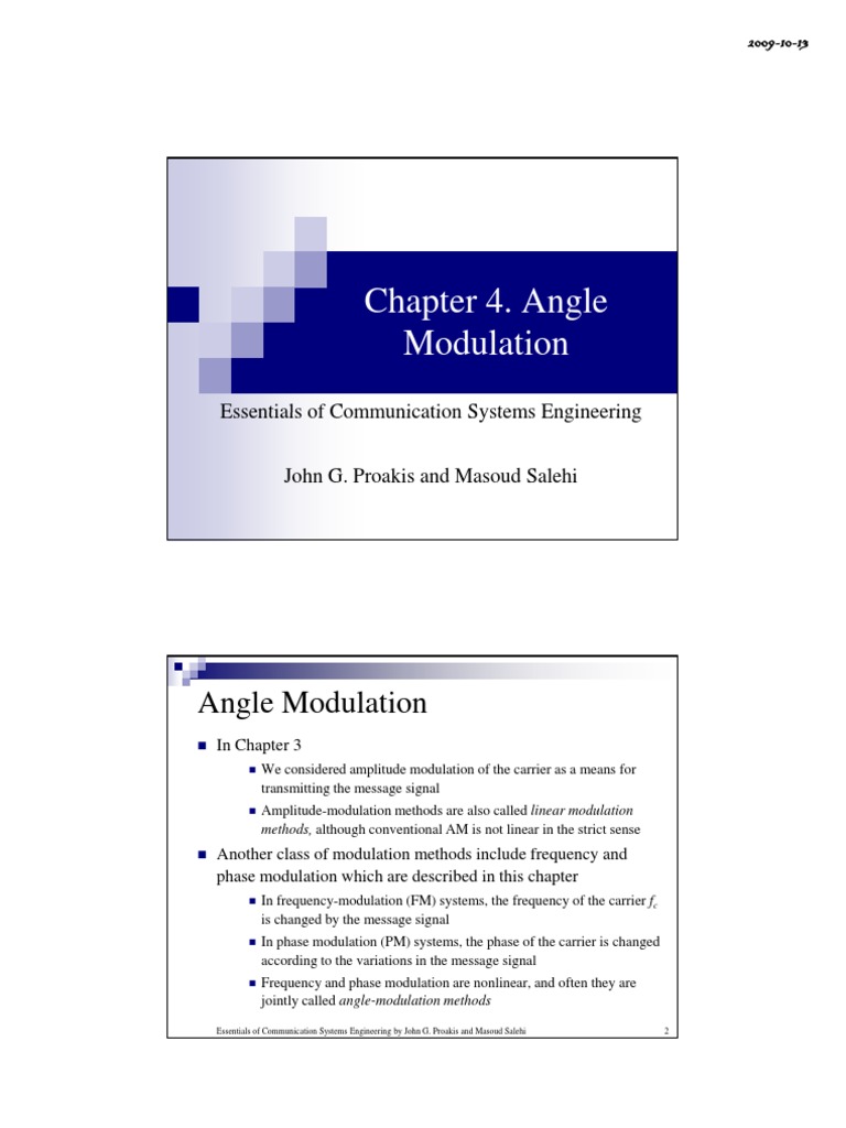 Chapter 4 Angle Modulation | PDF | Frequency Modulation | Modulation