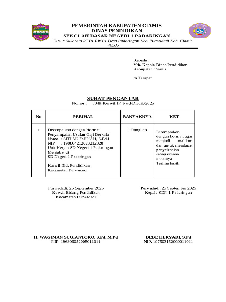 Surat Pengantar | PDF