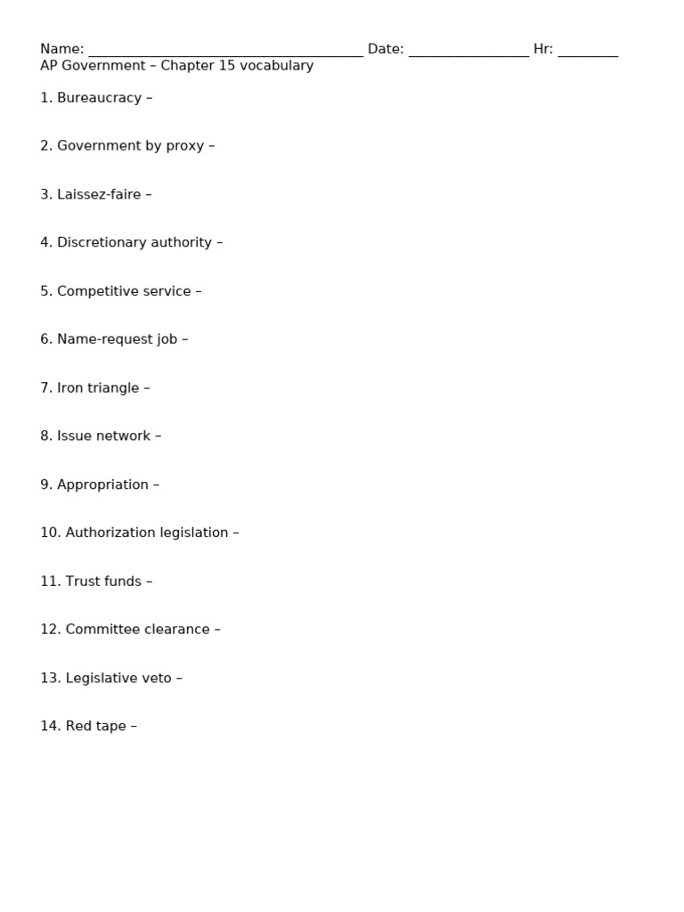 Chapter 15 Vocab AP Gov | PDF