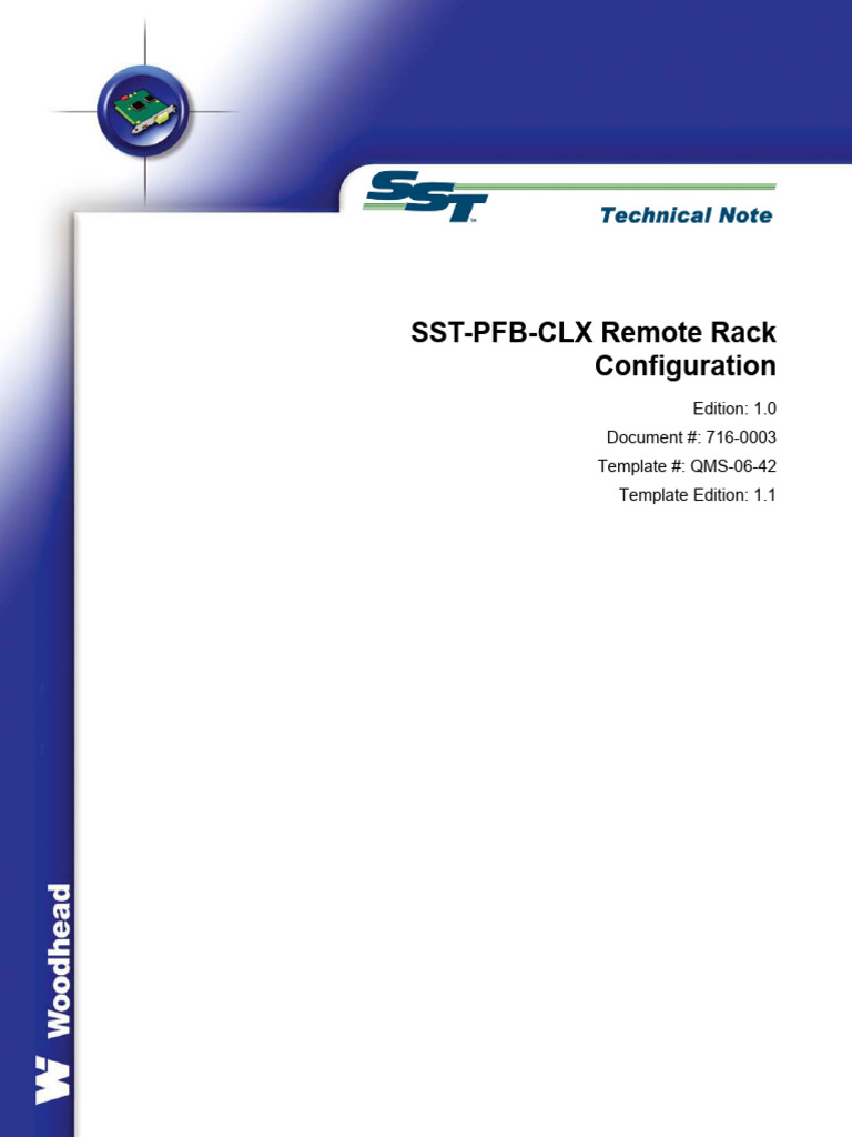 TechNote - 0006 - SST-PFB-CLX Remote Rack Conf | PDF | Input/Output | Computer Architecture