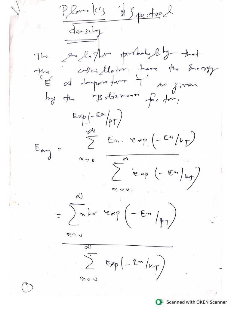 Planck's Spectral Density& Applications | PDF