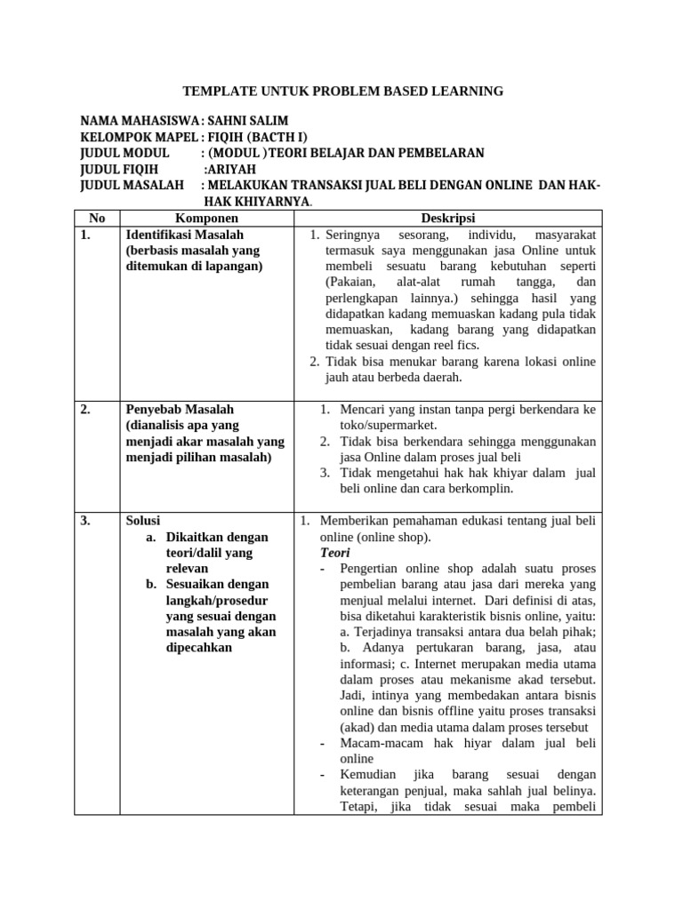 Analisa Materi Pbl Modul 9 | PDF