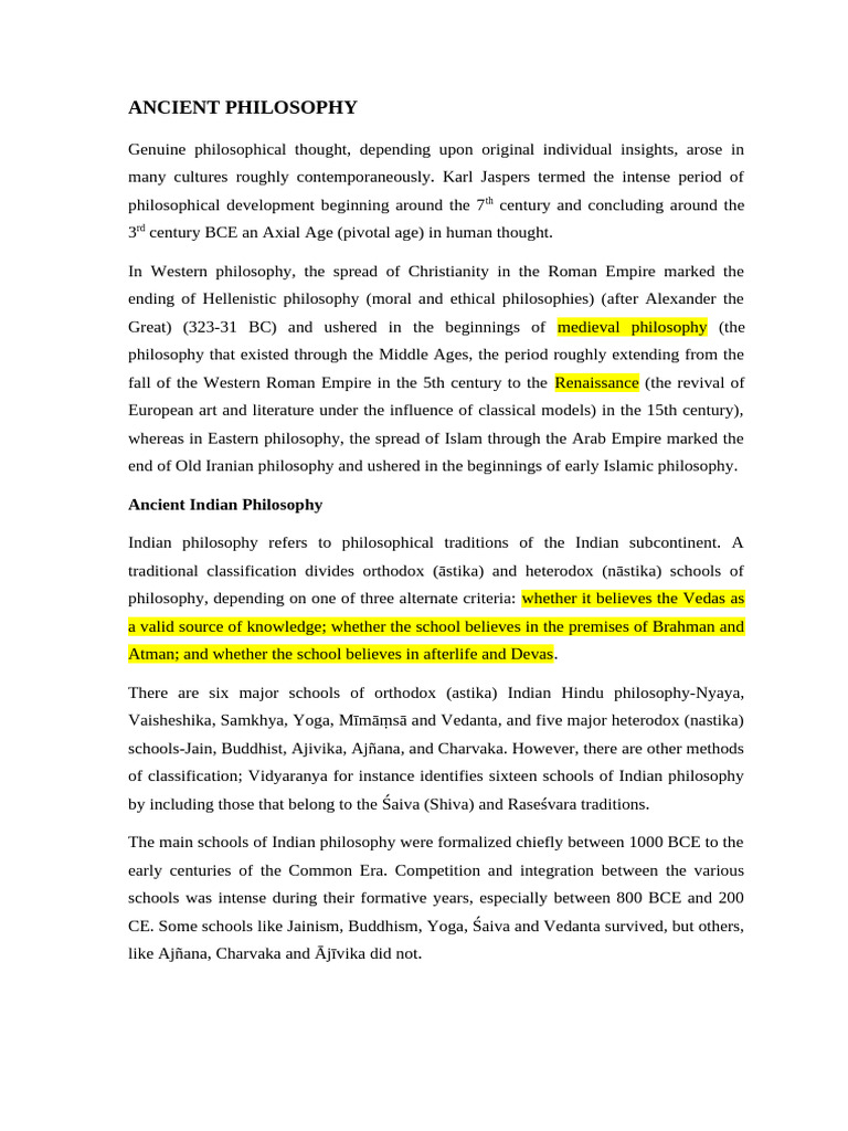 3-Ancient and Modern Philosophy | PDF | Indian Philosophy | Rationalism