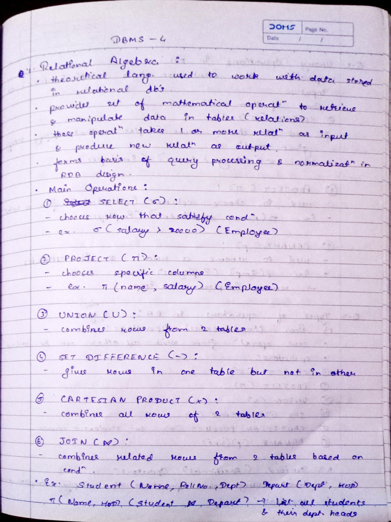DBMS notes handwritten by me really simple to understand | PDF