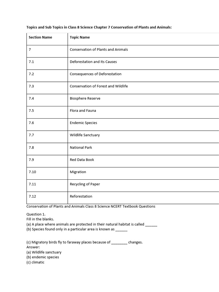 Conservation of Plants and Animals Guide | PDF | Deforestation | Soil