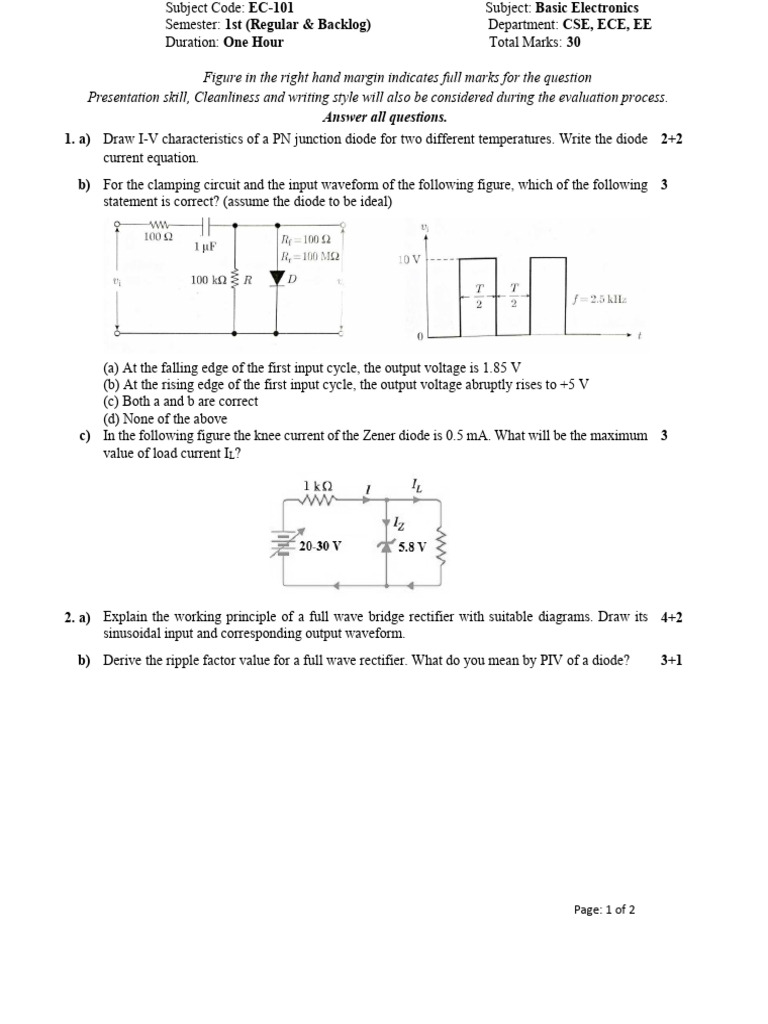 EC Midsem 2021 | PDF | Diode | Rectifier